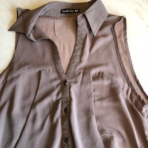 Double Zero | Tops | Sleeveless Button Down Top | Poshmark